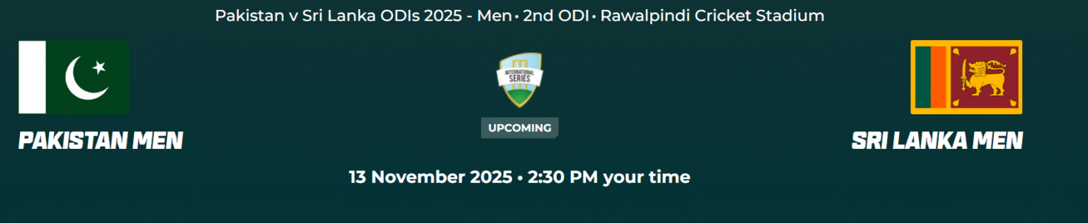 Pakistan vs Sri Lanka 2nd ODI live Streaming Guide Where to Watch PAK ...